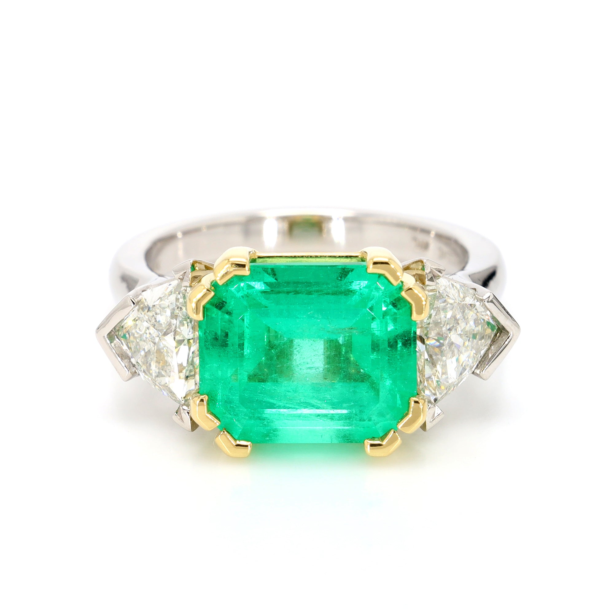 Color: Extraordinary Emerald Three-stone Ring – Spicer Greene Jewelers