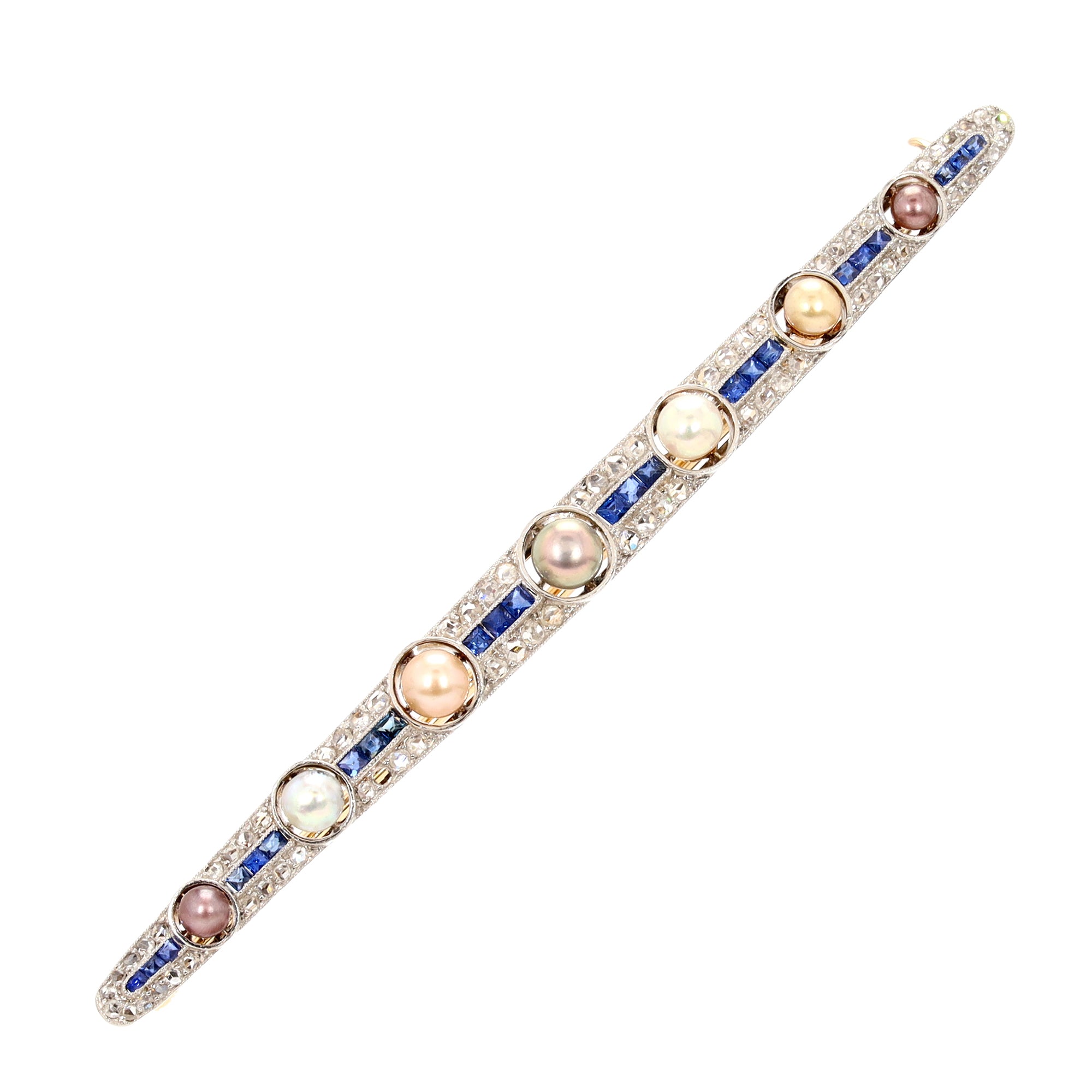Clearance Victorian Pearl, Diamond and Sapphire Pin – Spicer Greene ...