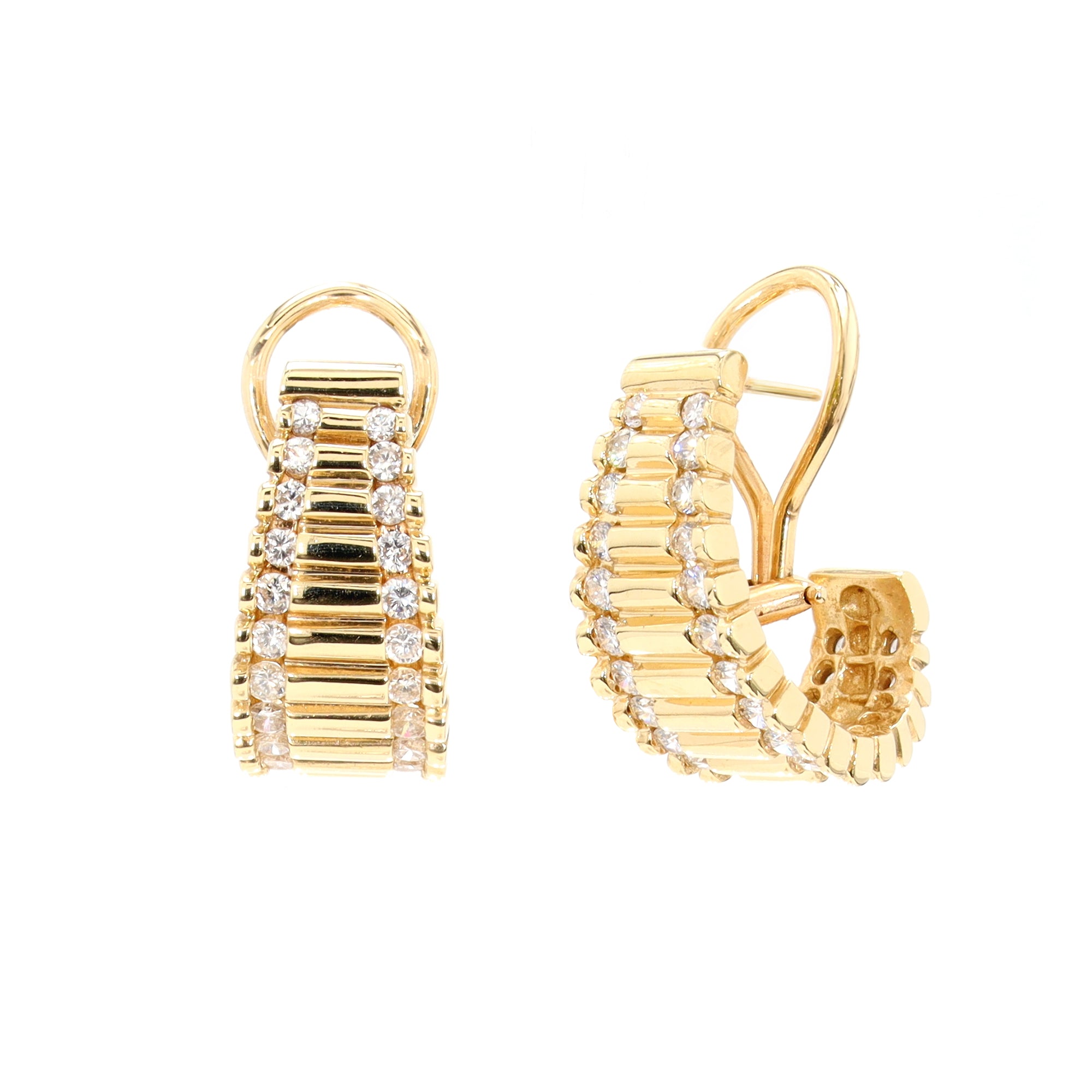 Estate Diamond Corrugated J-Hoops – Spicer Greene Jewelers