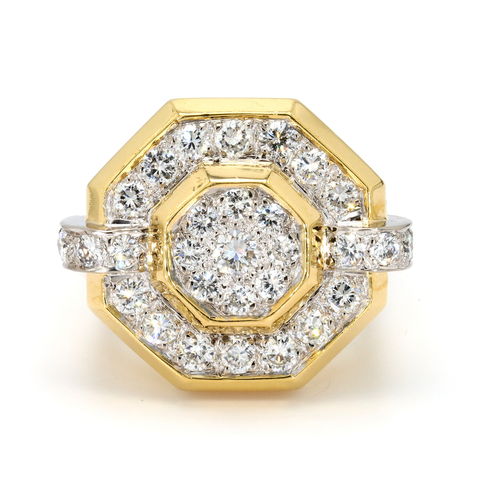 Estate Octagonal Diamond Cluster Ring – Spicer Greene Jewelers